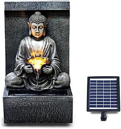 BTGGG Solar Powered Garden Water Feature Indoor/Outdoor Fountain ...