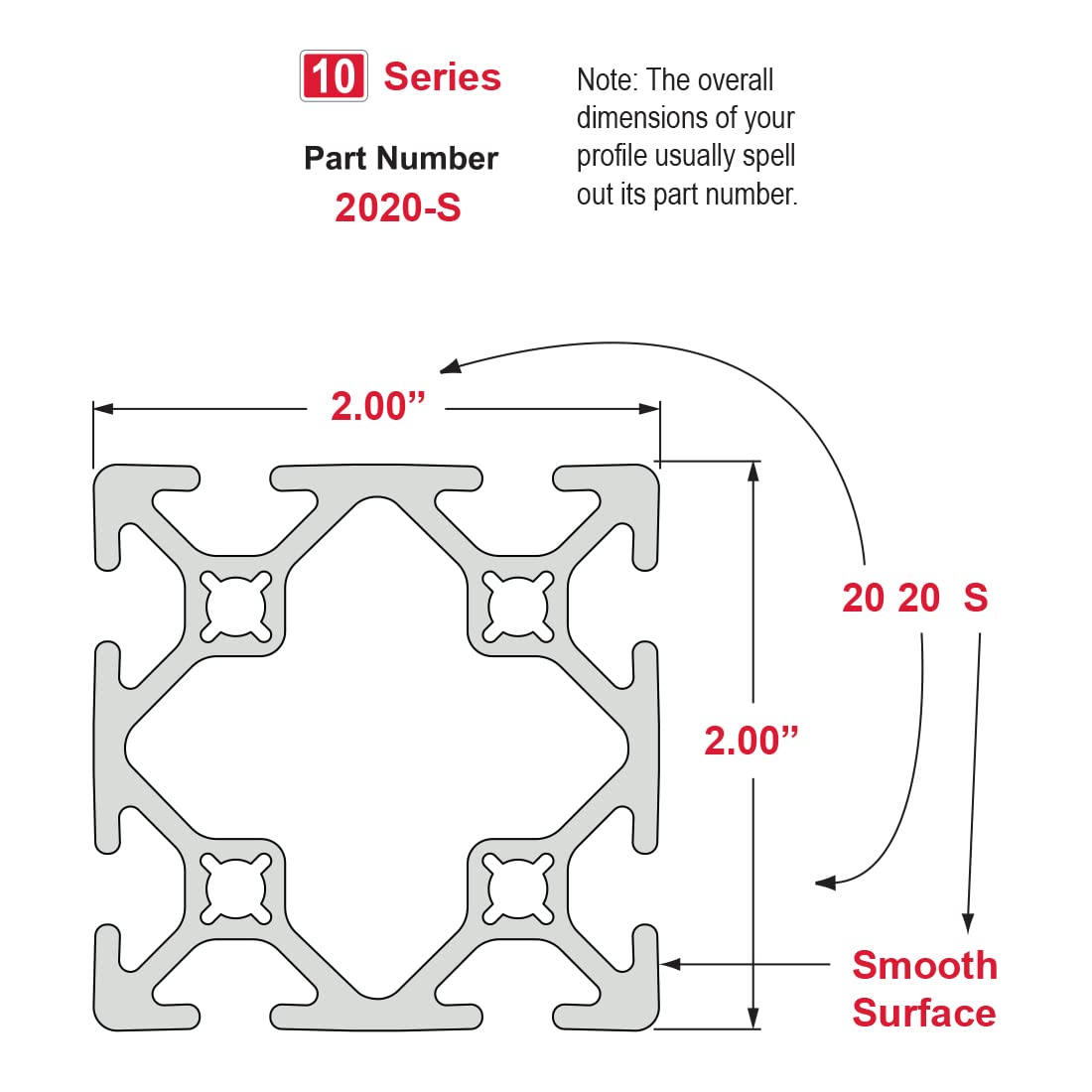 8020, 2020, Serie 10, 2 pulgadas x 2 pulgadas, extrusión de aluminio ...