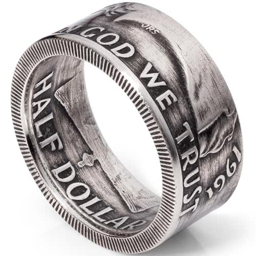 Amazon.com: 1950-1963 Franklin Half Dollar Ring | Silver Coin Ring with ...