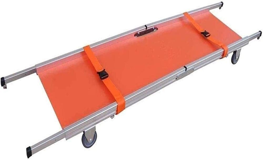 Amazon.com: Portable Foldable Flat with Wheeled Stretcher Aluminum ...
