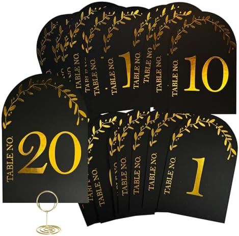 Amazon.com: Ubamdom 31 Pack Table Number Holders, 31 PCS Gold & Black ...