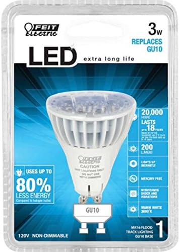 Feit Electric MR16/GU10/DM/LED 6.5W/35W Dimmable Performance LED MR16 ...