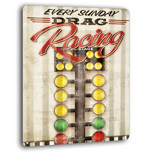 Amazon.com : Metal Tin Signs Drag Racing Corrugated Pub Bar Poster ...