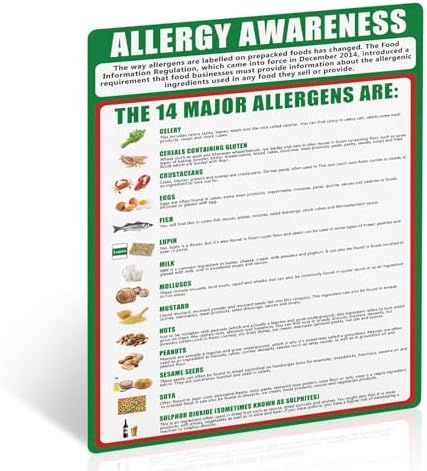 1pc Food Allergy Awareness Sign, 297 x 210mm, Self-Adhesive Vinyl ...