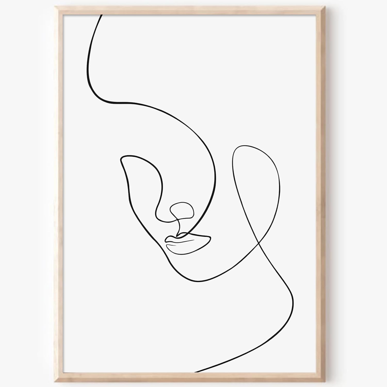 Amazon.com: Abstract Line Woman Face Wall Art Minimalist Line Art Print ...