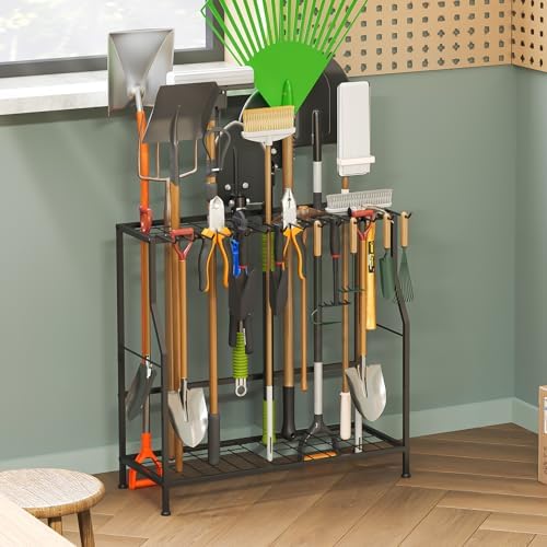 Amazon.com: Garden Tool Organizer Stand – Heavy-Duty Metal Yard Tool ...