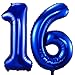 Amazon.com: Navy Blue 16 Balloon Numbers,40 Inch Dark Blue 16 or 61 ...