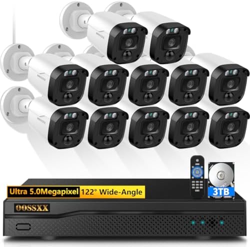 Amazon.com : Full HD 5MP Definition Wired Security Camera System ...