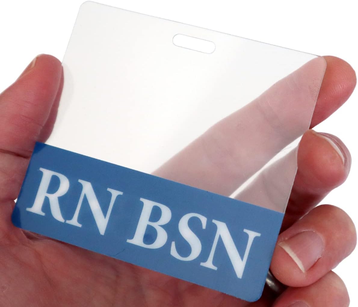 Amazon.com : 5 Pack - Clear RN BSN Badge Card Horizontal - Badge Buddy for Registered Nurses ...