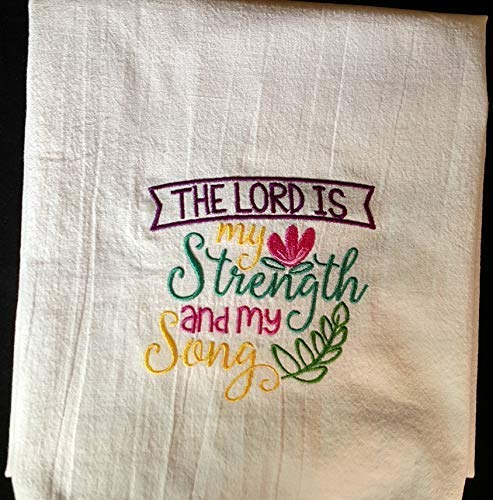 Amazon.com: Embroidered tea towel, Christian flour sack towel, The Lord ...