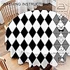 Amazon.com: Yibeas Tablecloth Round Diamond Table Cloth Geometric Black ...