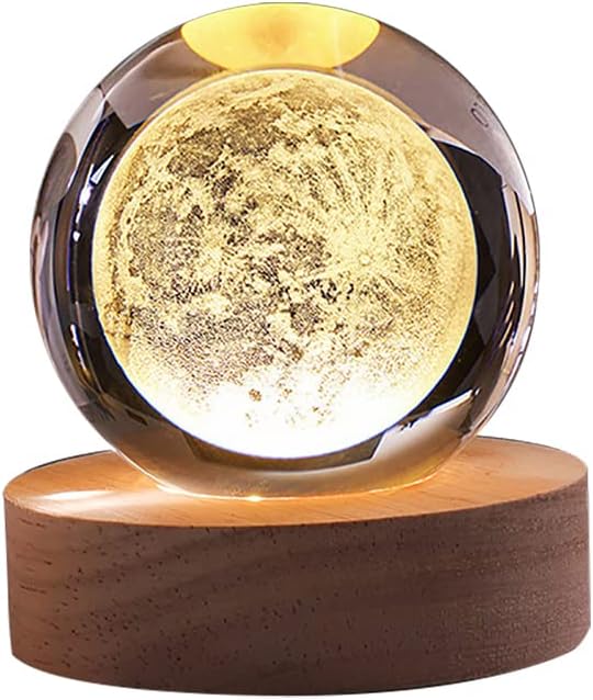 Eforcase 3D Moon Crystal Ball Night Light Ball Projection Lamp Planet ...