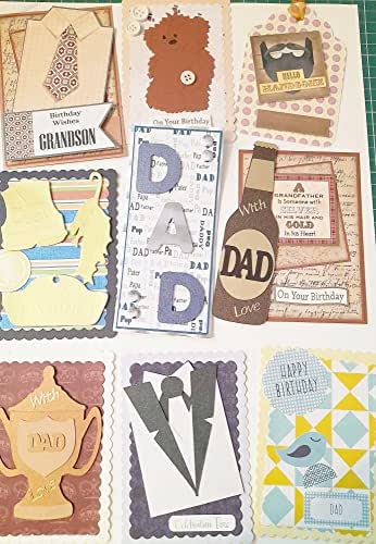 10 Hand Made Card Making Toppers assorted birthday mens themed card ...