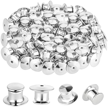 60PCS Locking Pin Backs Metal Pin Backs Keepers Locking Clasp for ...
