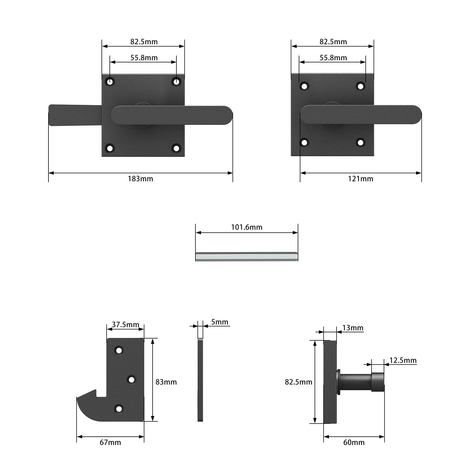 Snapklik.com : Sdstone Double Sided Gate Latch For Wooden Fence Heavy Duty
