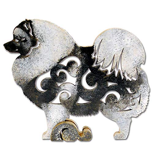 Amazon.com: Keeshond figurine, Wolfspitz dog, dog statue made of wood ...