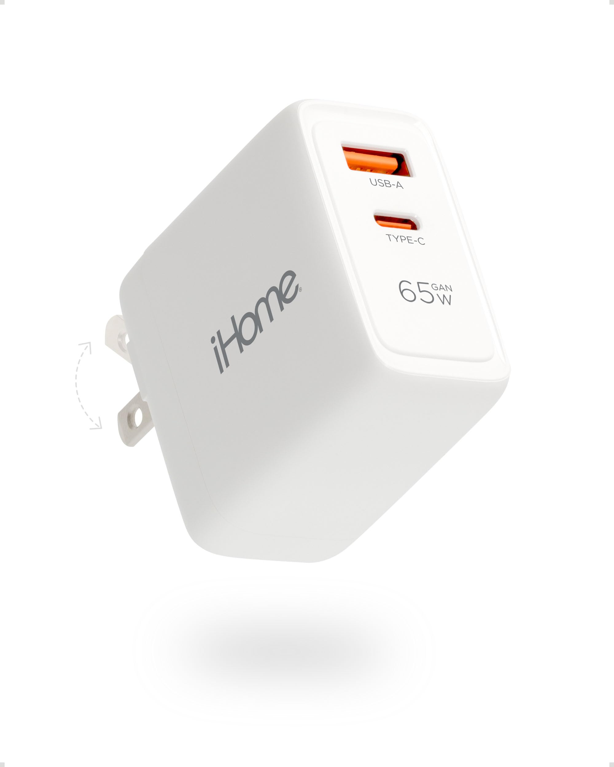 Amazon.com: iHome 65W USB C Charger Block, GaN Fast Charging with Dual ...