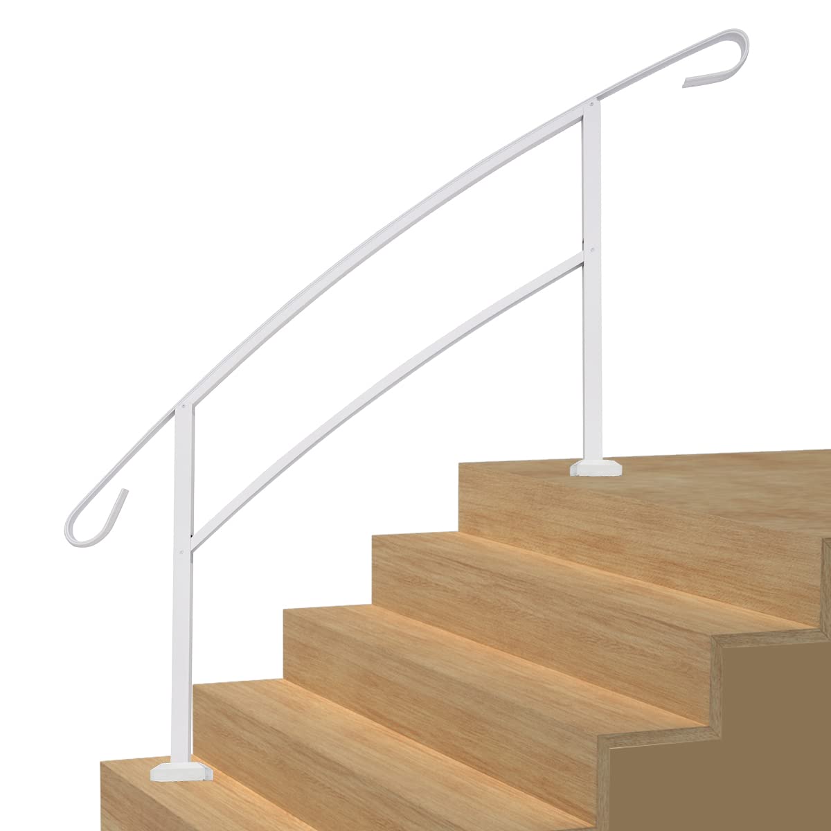 Grisham Aluminum Handrails for Outdoor Steps,5 Step Outdoor Hand ...