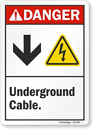SmartSign by Lyle S2-0197-PL-10 "Danger: Underground Cable" Plastic ...