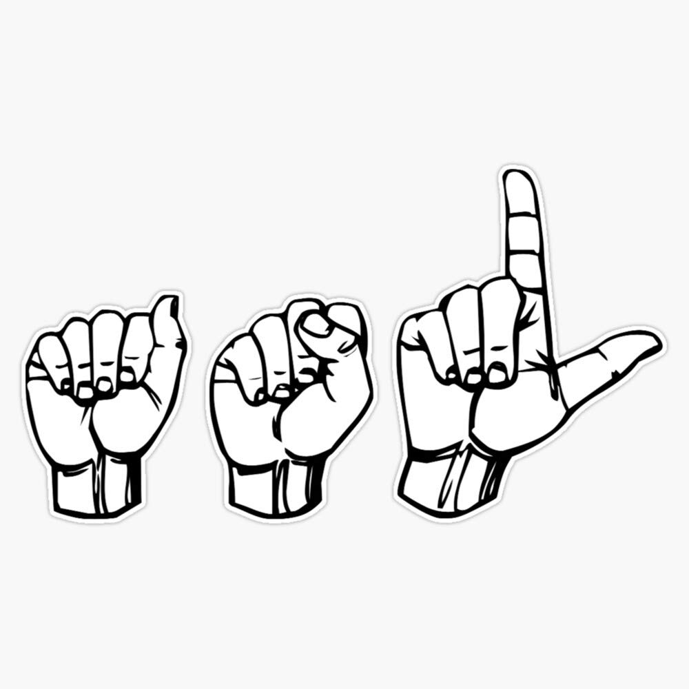 Amazon.com - Asl Fingerspelling Sticker Decal Vinyl Bumper Sticker ...