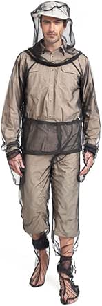Amazon.com: 4PCS Mosquito Net Suit– Jacket Hood & Pants& Mitts & Socks ...