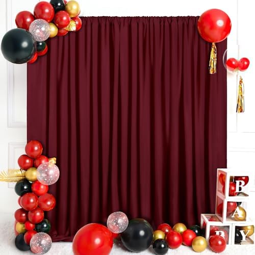 Amazon.com : 10 ft x 30 ft Thick Red Backdrop Curtain Panels, 6 Panels ...