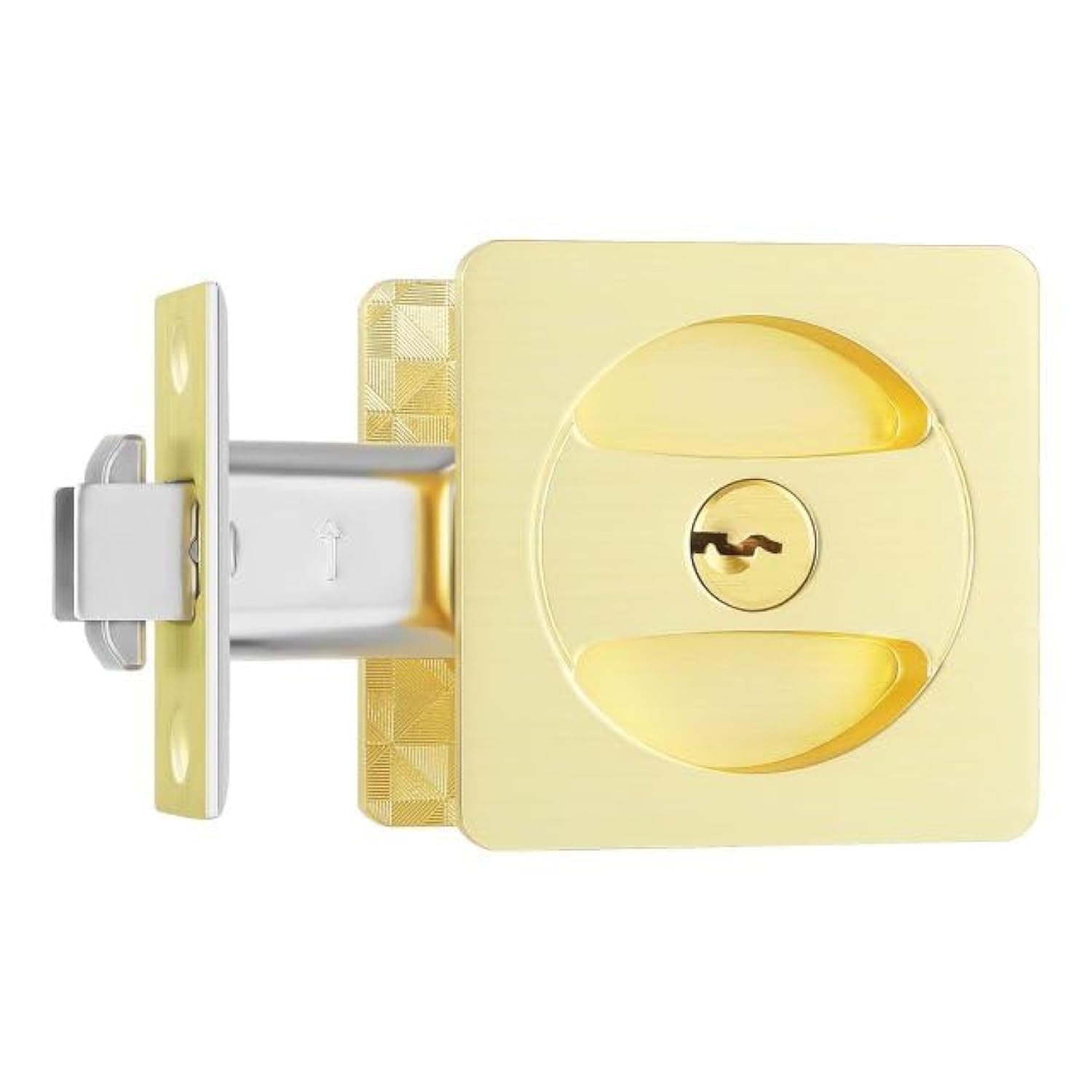 Leydebong 1 Pack Gold Pocket Door Lock with Keys Square Contemporary ...