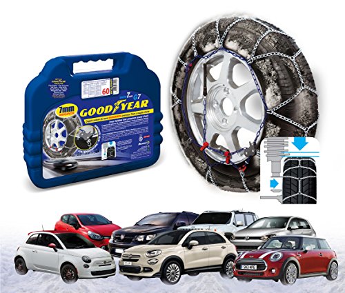 (TG. 90) Goodyear 77954 Catene neve 7 mm per auto, Misura 090 - NUOVO