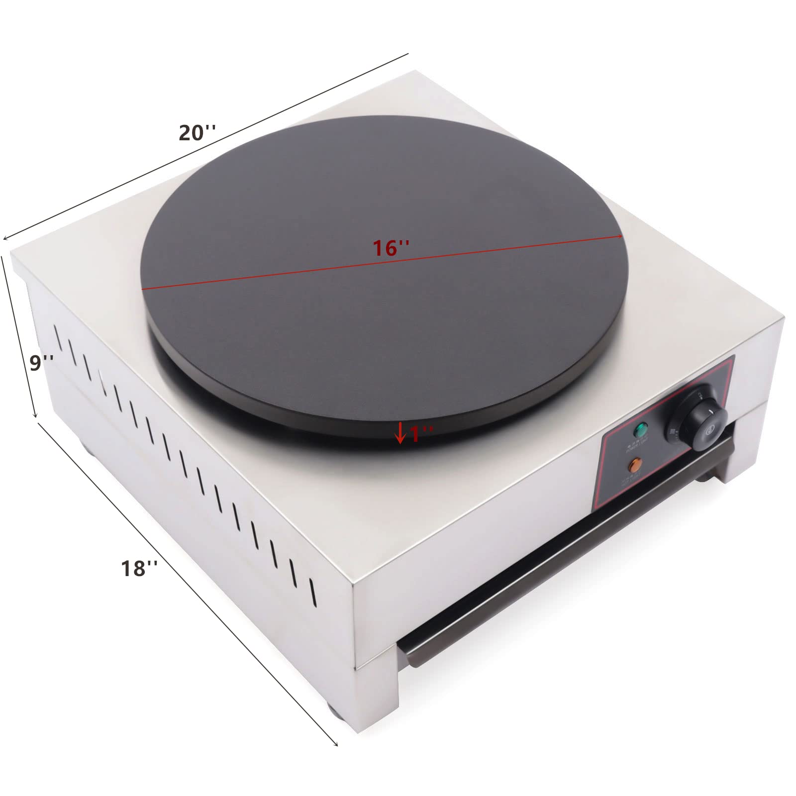 Snapklik.com : Electric Crepe Maker Griddle 1700W Commercial Crepe ...