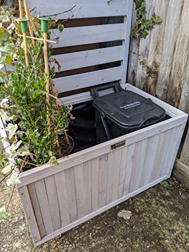 BinGarden Double Wheelie Bin Store with Bi-Fold Roof and matching ...