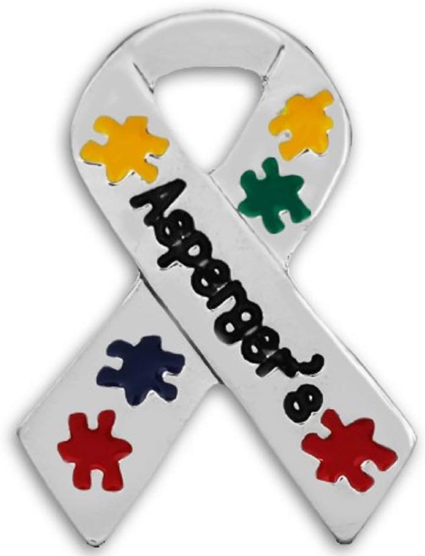 Amazon.com: Asperger’s Puzzle Pin – Ribbon Pin with Asperger's ...