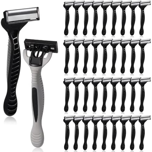 Amazon.com: Lanties 24 Pcs Men's Disposable Razors Bulk 5-blade Blade ...