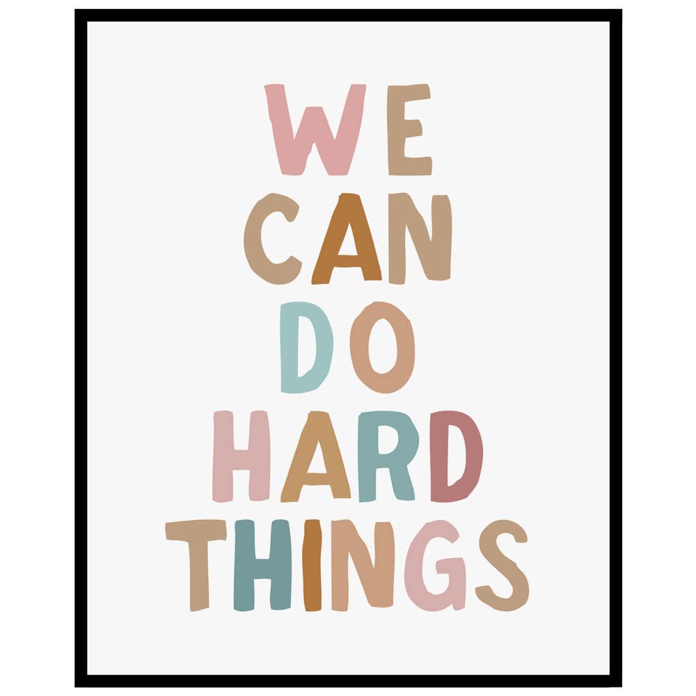 We Can Do Hard Things, Kids Wall Art, Positive Classroom Art, Growth ...