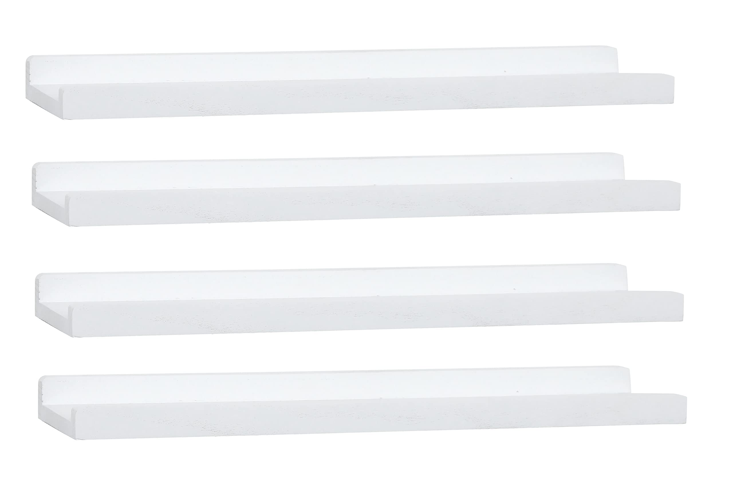 Long Floating Shelves with Lip,Picture Ledge Shelves Set of 4,Rustic ...