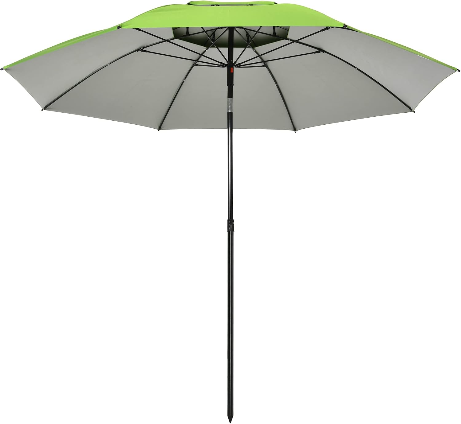 Outsunny 6.6ft Arched Beach Umbrella, Angle Adjustable Patio Umbrella ...