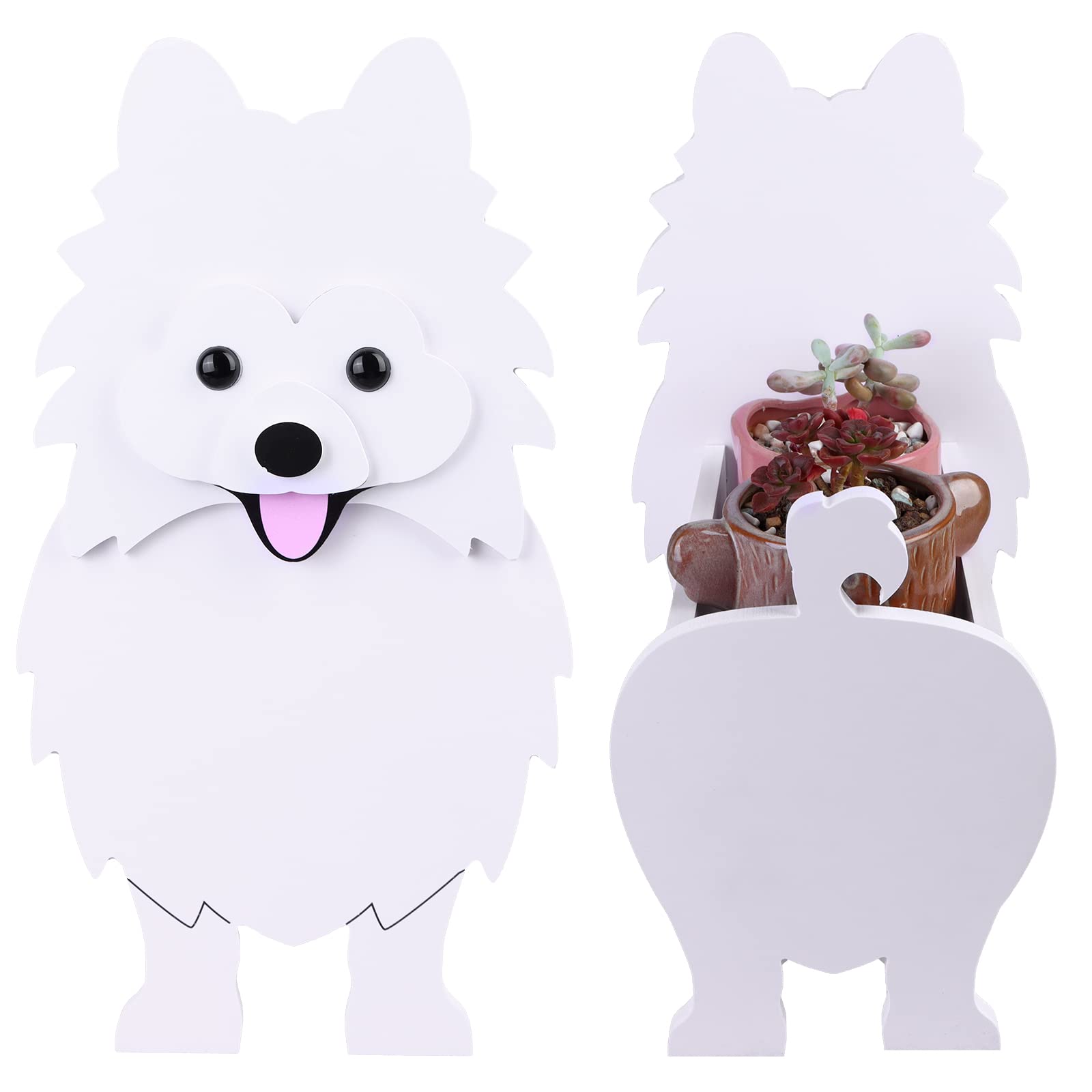 Snapklik.com : 13x9x39 In Wooden Dog Planter Plant Pot Dog Shape Flower ...
