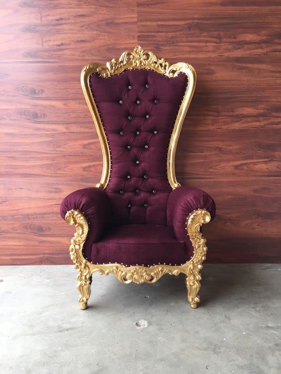 RDFurniture Wooden High Back Chair in Royal Design Decor for Home ...