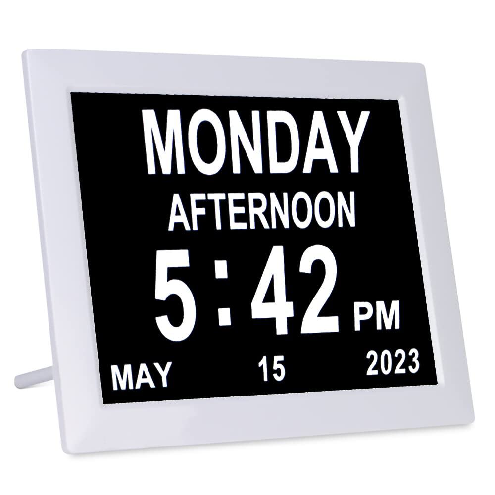 Golony 8" Digital Calendar Day Clocks for Elderly, Extra Large Day Date ...