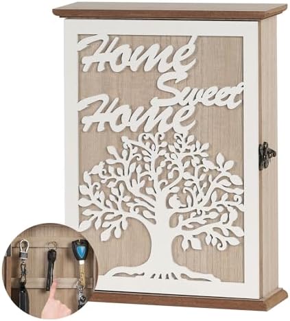 Amazon.com: Yohsnor Vertical Key Holder for Wall - Mounted Wooden Key ...