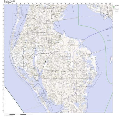 Amazon.com: Pinellas Park, FL ZIP Code Map Laminated : Office Products