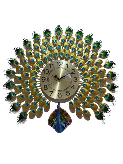 Buy Happy TIME World , Dancing Wing Peacock Metal Art Wall Clock ...