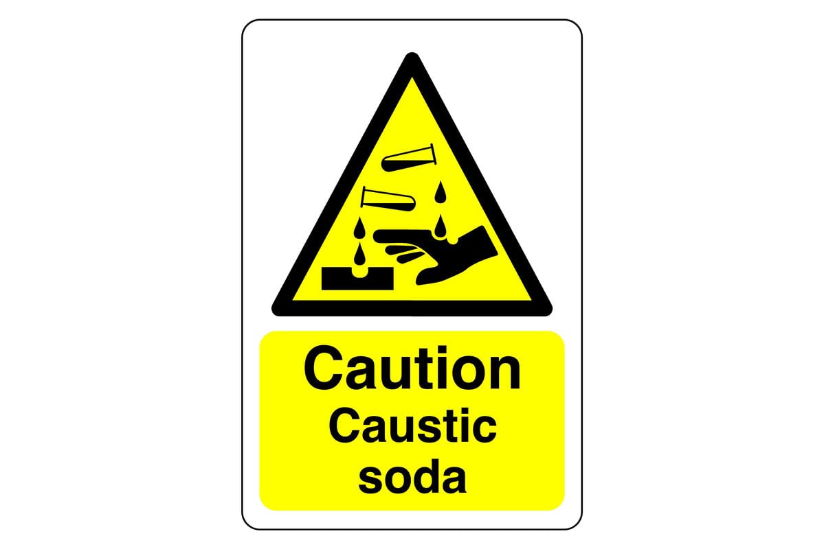 Caution Caustic soda sign - PVC, Sticker or Diabond | eBay UK