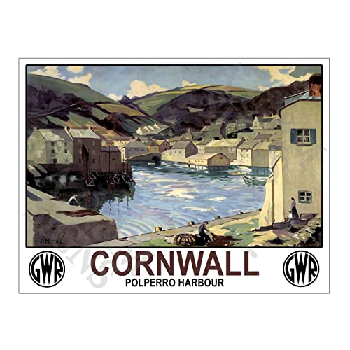 Metal Sign Plaque Print Poster Travel Railway GWR Cornwall Polperro ...