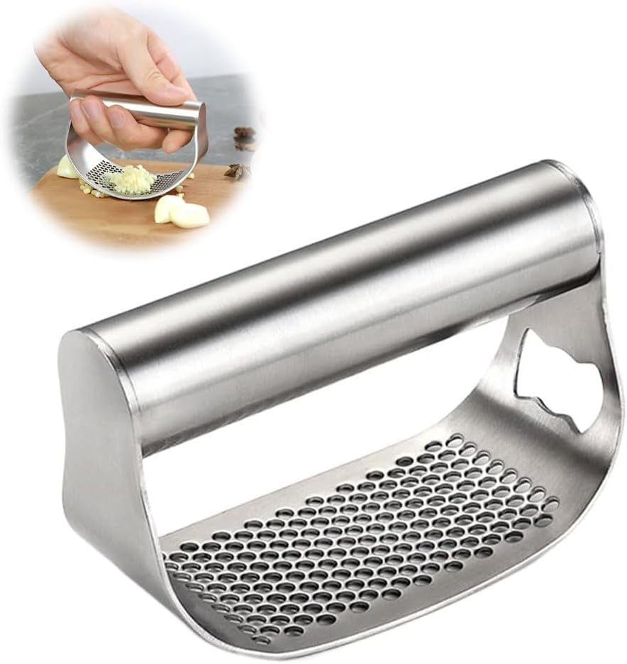 Amazon.com: Stainless Steel Garlic Presser, 2024 New Garlic Press ...