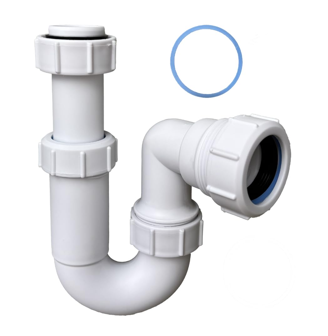 Universal Adjustable Swivel P Trap with Anti-Slip Ring, Telescopic Sink ...