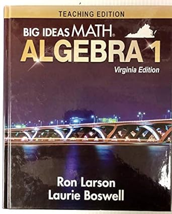Big Ideas Math, Algebra 1, Teaching edition, Virginia edition : Amazon ...