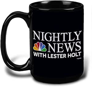Amazon.com: NBC Nightly News with Lester Holt Logo Ceramic Mug, Black ...