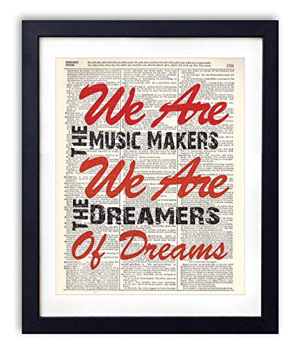 Amazon.com: We Are The Music Makers Typography Vintage Dictionary Art ...