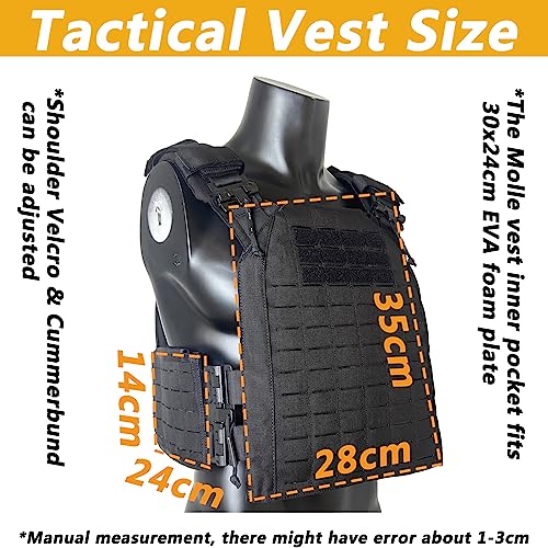 EMERSONGEARS Tactical Airsoft Vest Hunting vest Quick Release 1000D Nylon Molle Vest for Airsoft ...