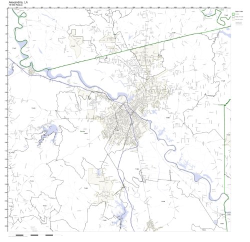 Alexandria, LA ZIP Code Map Laminated: Amazon.com: Office Products